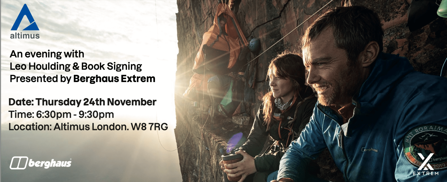 An evening with Leo Houlding & Book Signing Presented by Berghaus ...